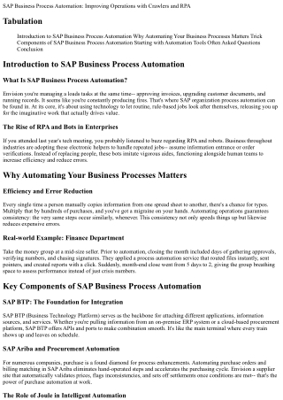 PPT - SAP Business Process Automation: Streamlining Workflows with Bots ...