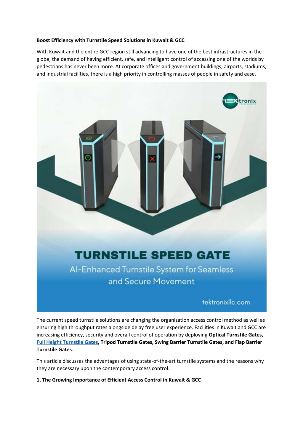 PPT - Boost Efficiency with Turnstile Speed Solutions in Kuwait & GCC ...