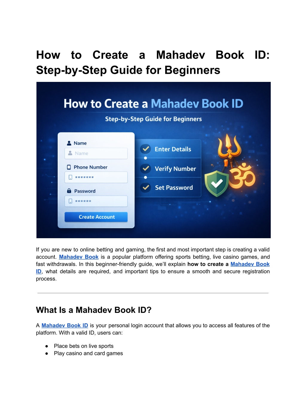 PPT - How to Create a Mahadev Book ID: Step-by-Step Guide for Beginners ...