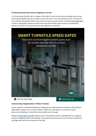 PPT - AI-Powered Speed Gates Prevent Tailgating in the UAE PowerPoint ...