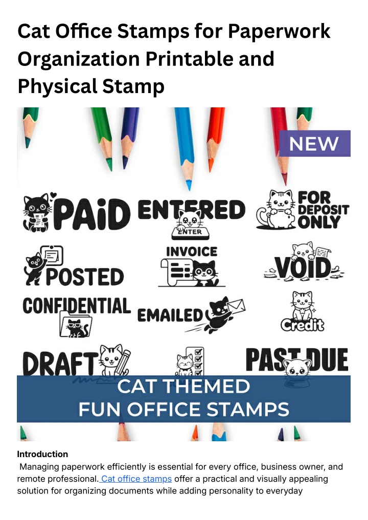 PPT - Cat Office Stamps for Paperwork Organization Printable and ...