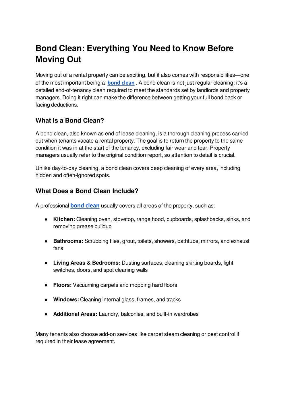 PPT - Bond Clean Experts: Ensuring a Smooth Move-Out Experience ...