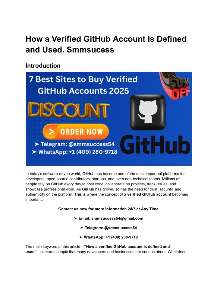 PPT - How a Verified GitHub Account Is Defined and Used. Smmsucess ...
