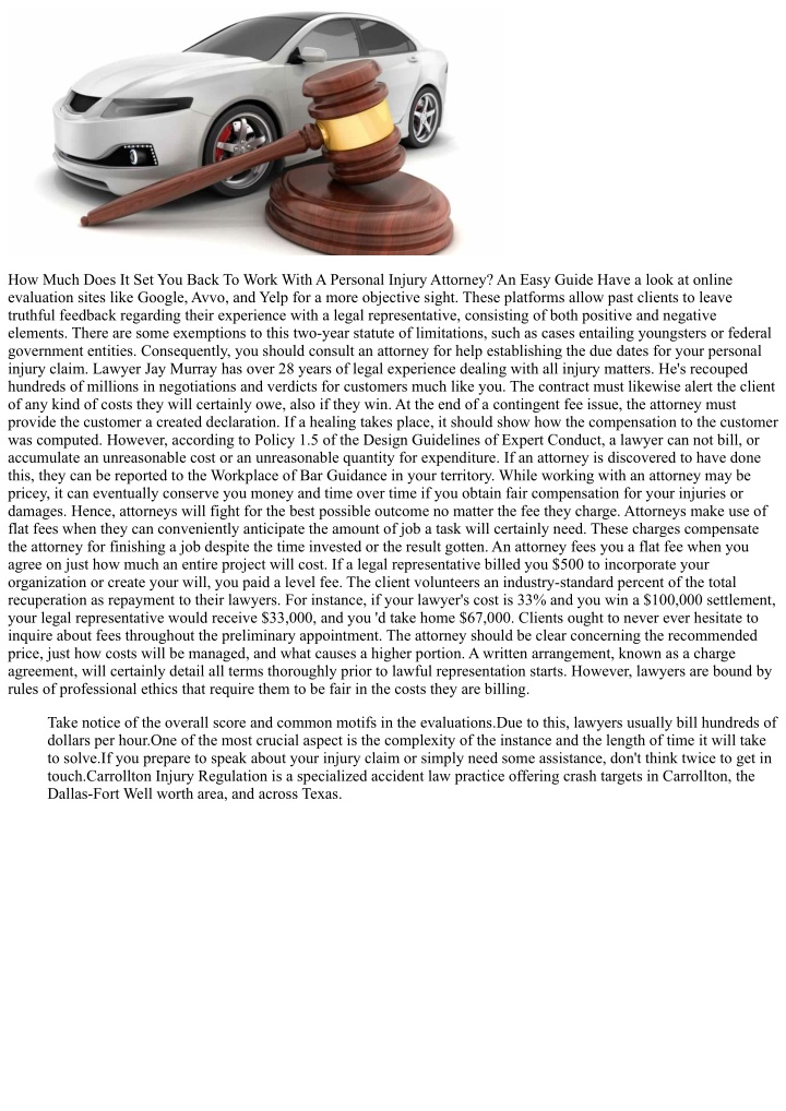 PPT - How Much Does It Cost To Employ An Injury Attorney? PowerPoint ...