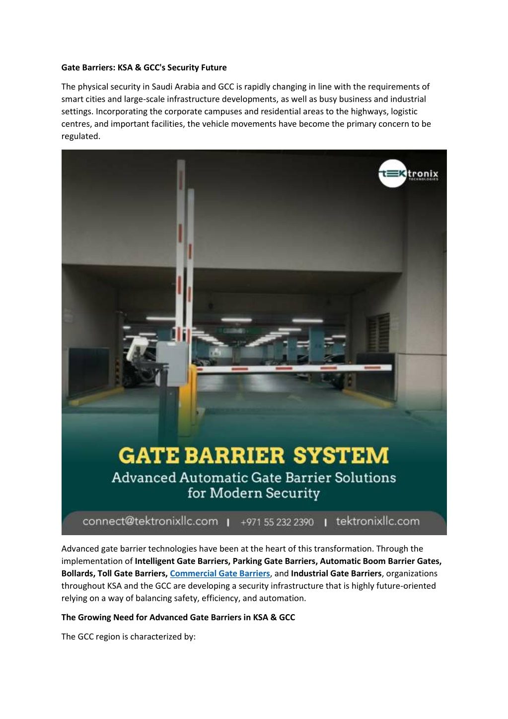 PPT - Gate Barriers - KSA & GCC's Security Future PowerPoint ...
