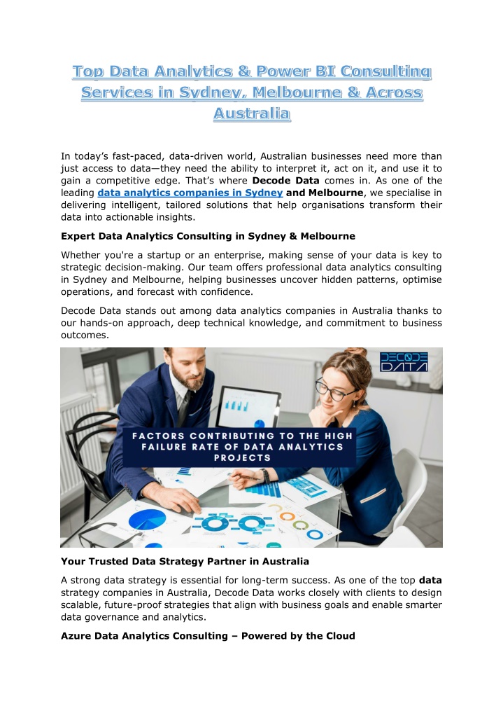 PPT - Top Data Analytics & Power BI Consulting Services in Sydney ...