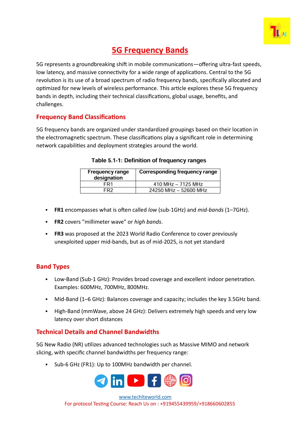 PPT - 5G Frequency Bands | TechLTE World PowerPoint Presentation, free ...