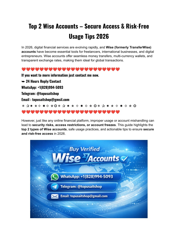 PPT - Top 2 Wise Accounts – Secure Access & Risk‑Free Usage Tips 2026 ...
