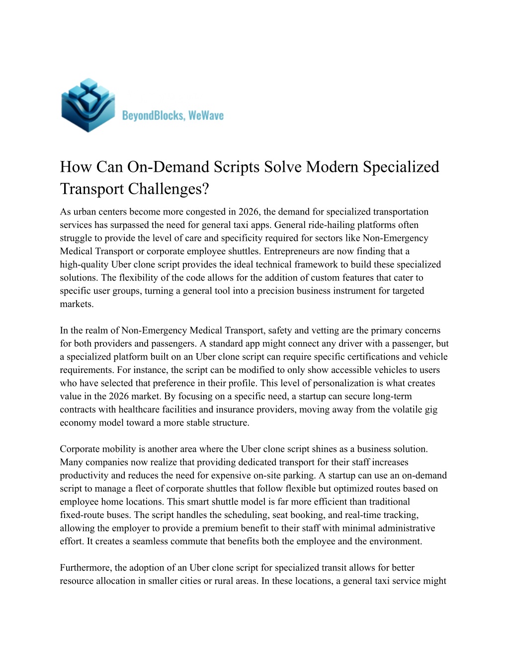 PPT - How Can On-Demand Scripts Solve Modern Specialized Transport ...