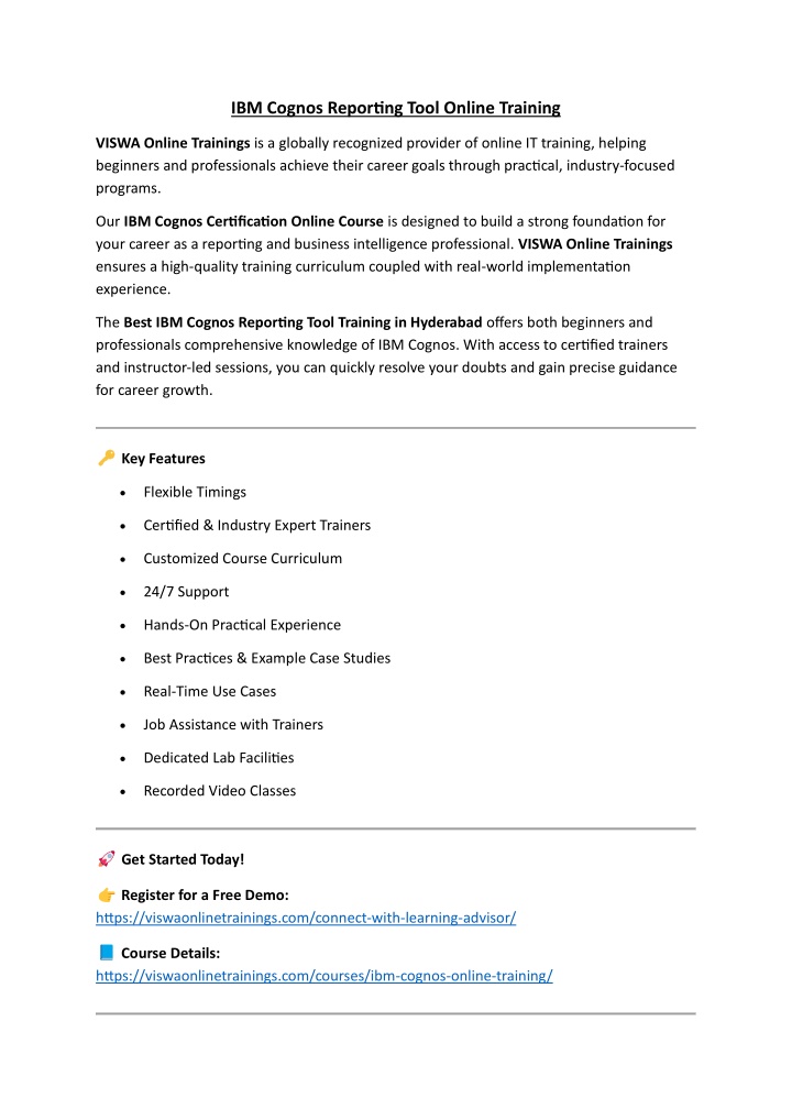 PPT - IBM Cognos Reporting Tool Online Coaching Classes In India ...