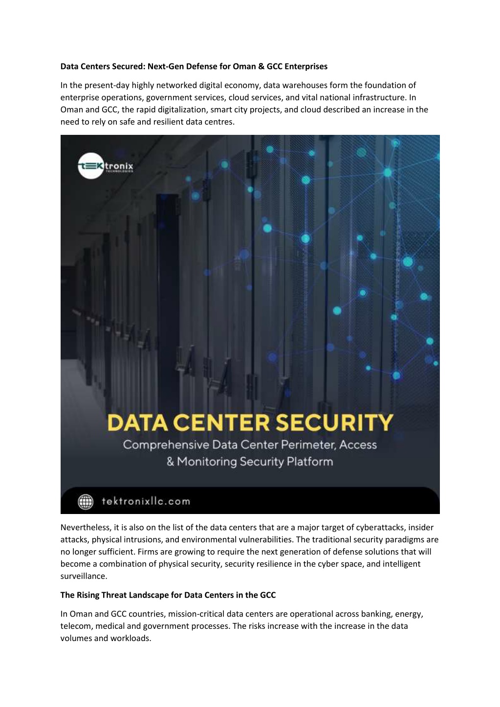 PPT - Data Centers Secured - Next-Gen Defense for Oman & GCC ...