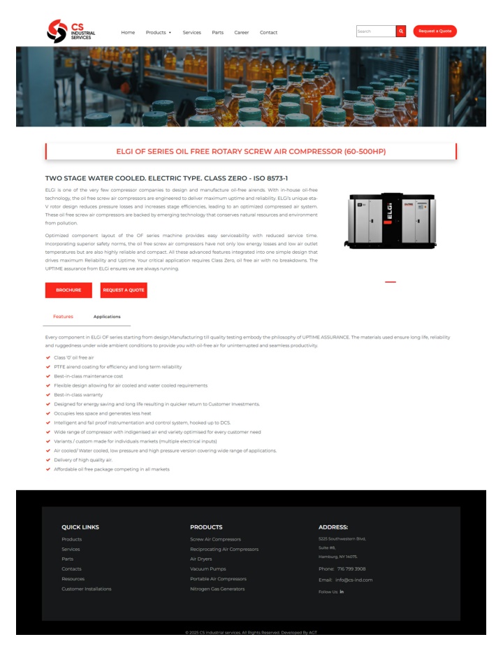 PPT - Elgi OF Series Oil Free Rotary Screw Air Compressor (60-500hp ...