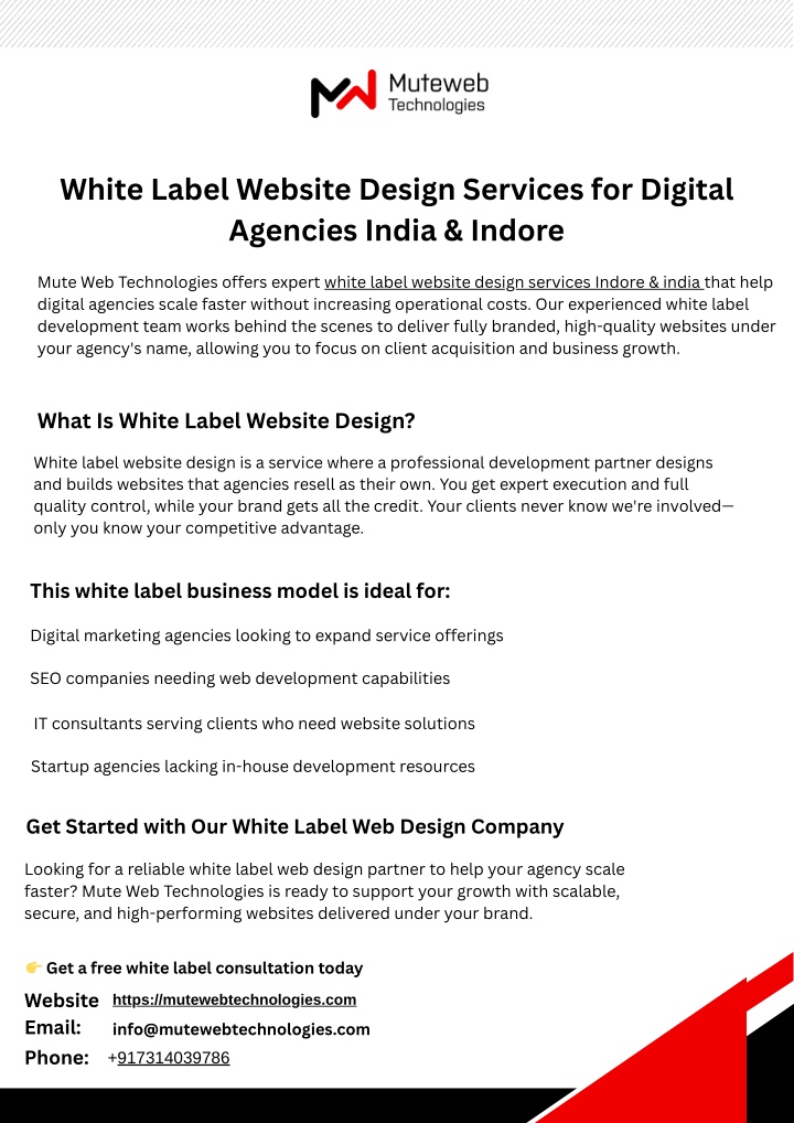 PPT - White lable website design services Indore & india PowerPoint ...