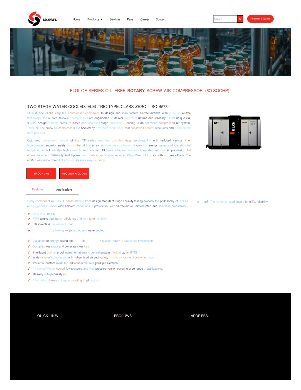 PPT - Elgi OF Series Oil Free Rotary Screw Air Compressor (60-500hp ...