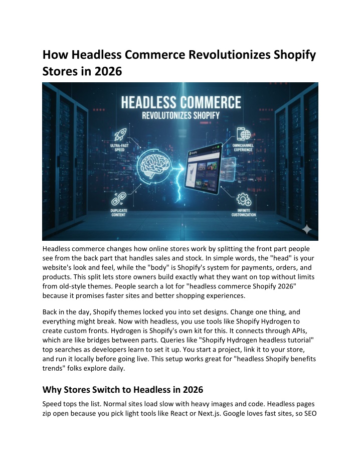PPT - How Headless Commerce Revolutionizes Shopify Stores in 2026 ...