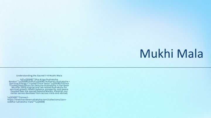 PPT - Sarv Siddha 1–14 Mukhi Rudraksha Mala PowerPoint Presentation ...