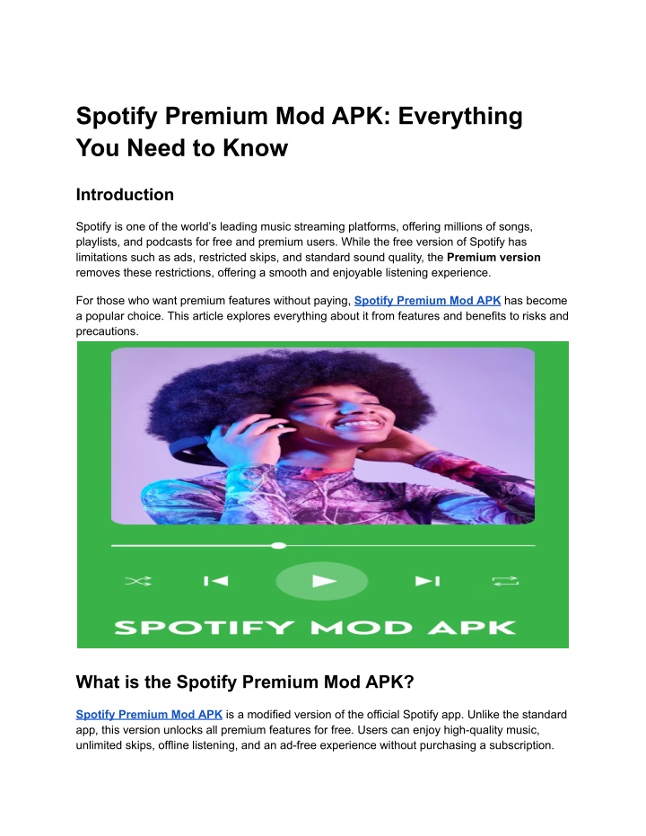 PPT - Spotify Mod Apk is a Live Streaming and Music Playlist PowerPoint ...