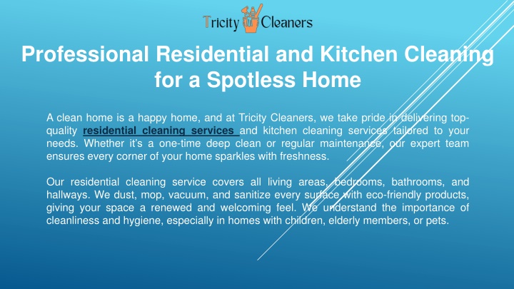 PPT - Professional Residential and Kitchen Cleaning for a Spotless Home ...