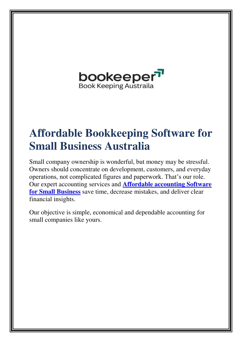 PPT - Affordable Bookkeeping Software for Small Business Australia ...