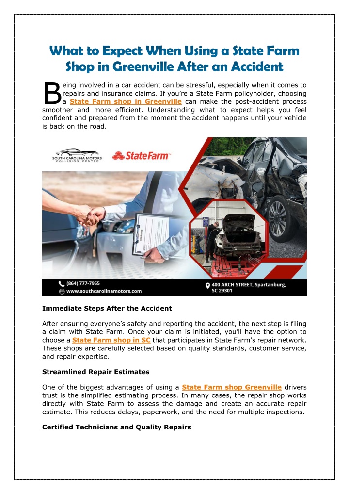 PPT - What to Expect When Using a State Farm Shop in Greenville After ...