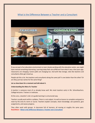 PPT - What Is the Difference Between a Teacher and a Consultant ...