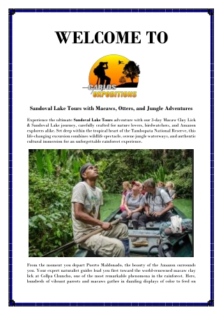 PPT - Sandoval Lake Jungle Tour with Macaw Clay Lick PowerPoint ...