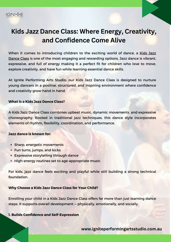 PPT - Kids Jazz Dance Class Where Energy, Creativity, and Confidence ...