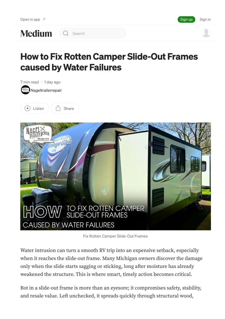 PPT - Your Local Solution for Camper Slide-Out Repair in Michigan ...