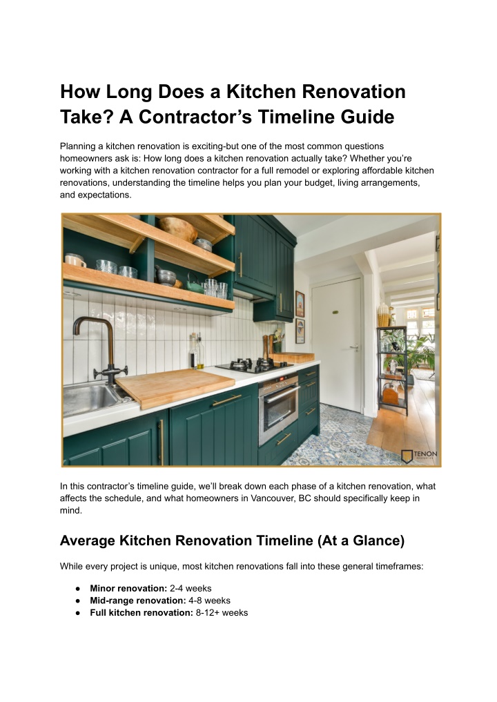 PPT - How Long Does a Kitchen Renovation Take_ A Contractor’s Timeline ...