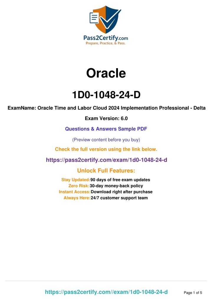 PPT - Oracle Database Foundations 2024 Certification Exam PowerPoint Presentation - ID:14758053