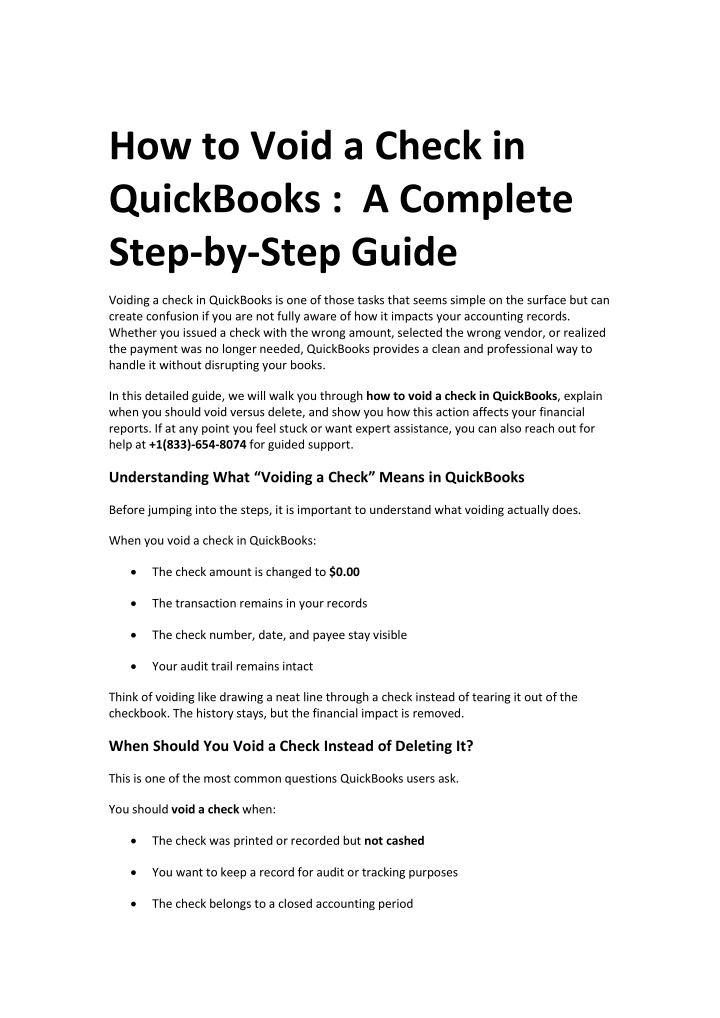 PPT - How to Void a Check in QuickBooks - A Complete Step-by-Step Guide ...