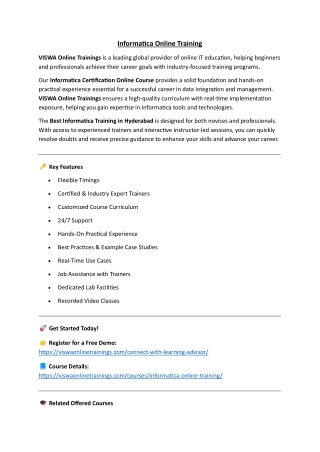 PPT - Informatica Online Coaching Classes In India, Hyderabad ...