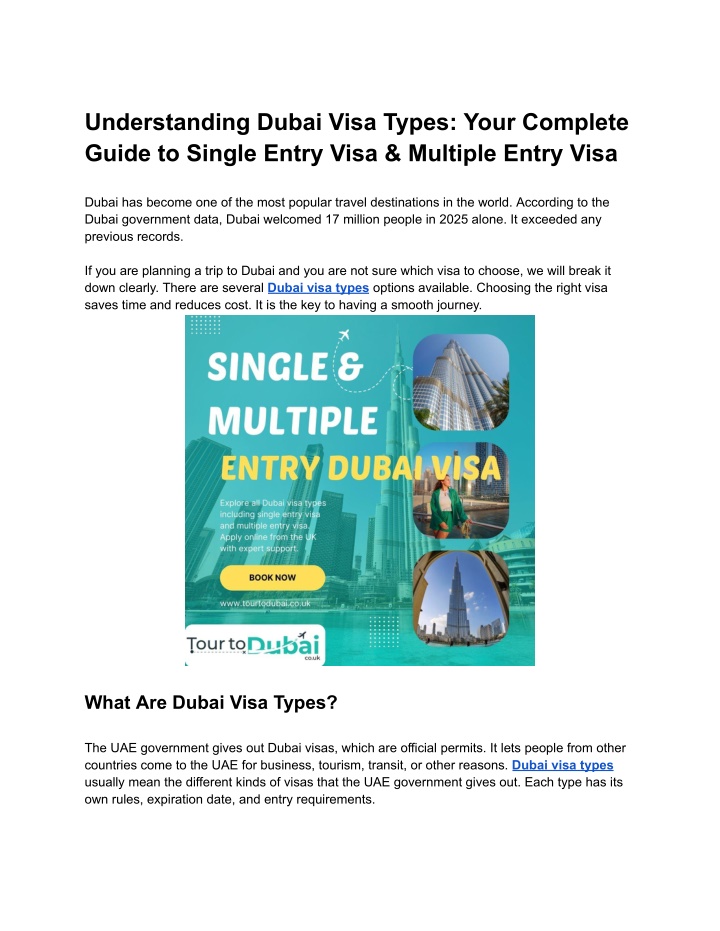 PPT - Dubai Visa Types Explained: Single Entry vs Multiple Entry Visa ...