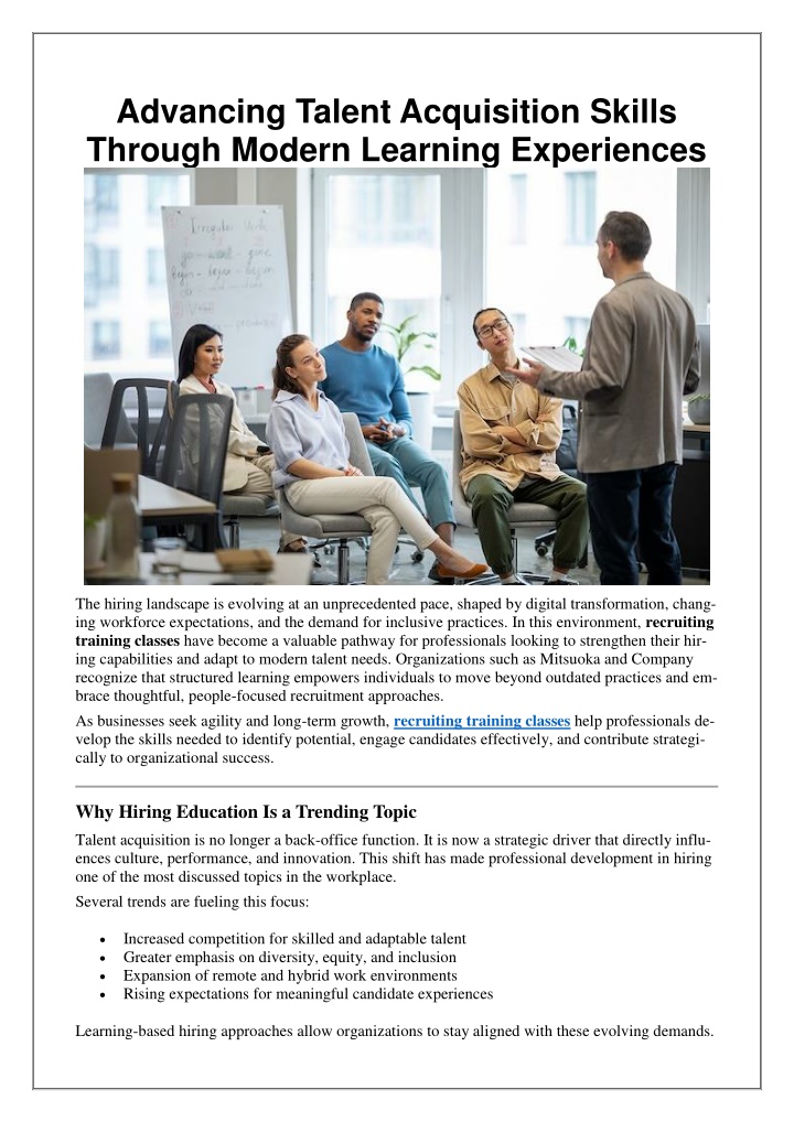 PPT - Advancing Talent Acquisition Skills Through Modern Learning ...