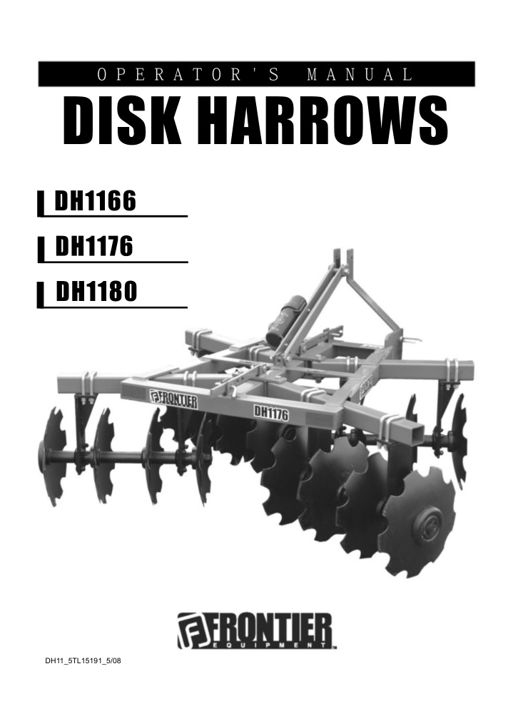 PPT - John Deere Frontier DH1166 DH1176 DH1180 Disk Harrows Operator’s ...