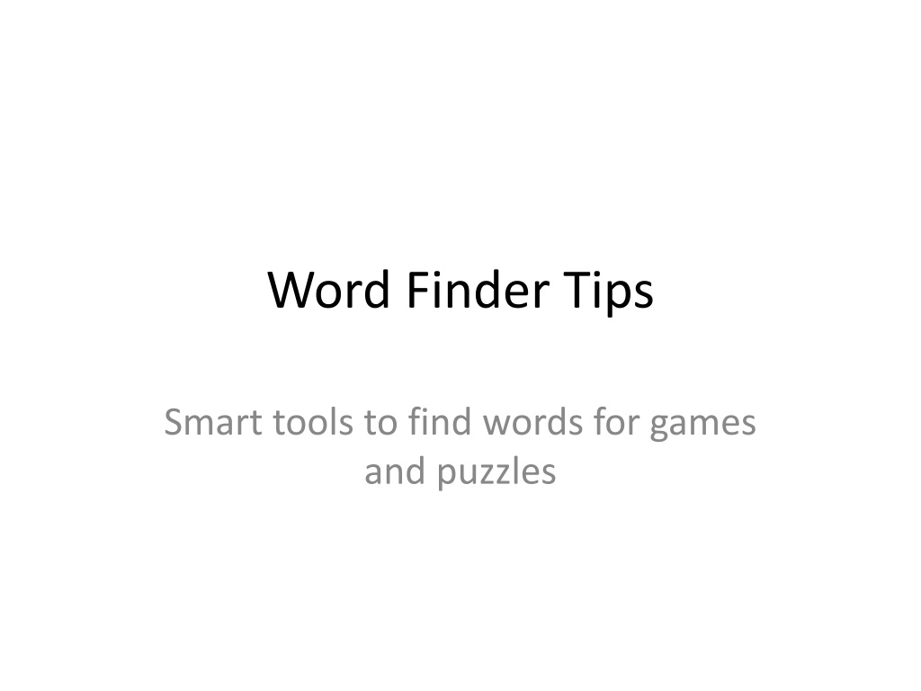 PPT - Word Finder Tips and Strategies for Better Vocabulary Skills ...