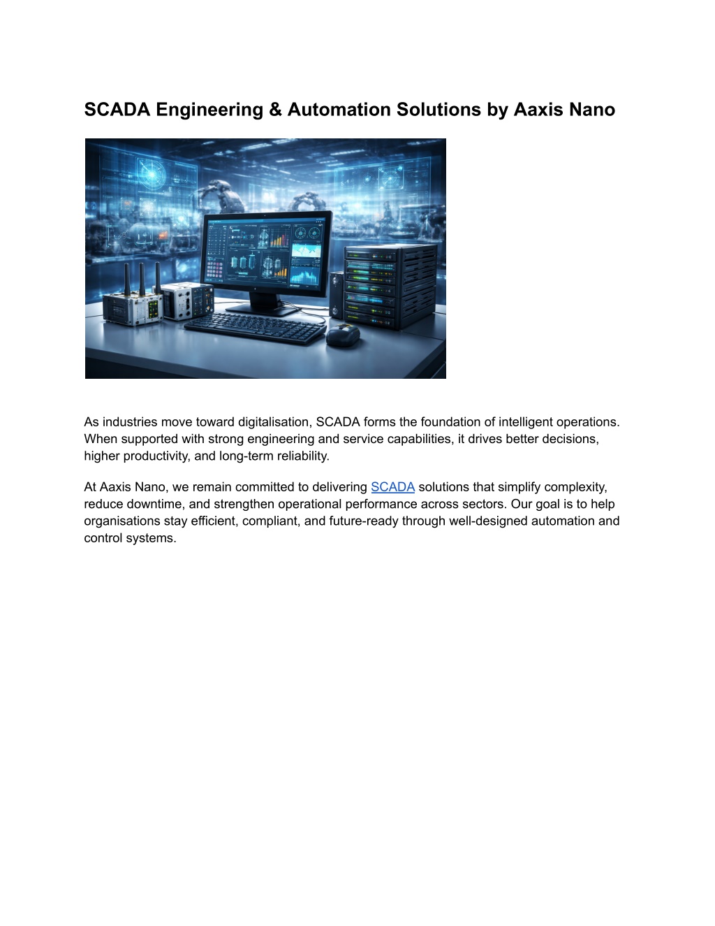 PPT - SCADA Engineering & Automation Solutions by Aaxis Nano PowerPoint ...