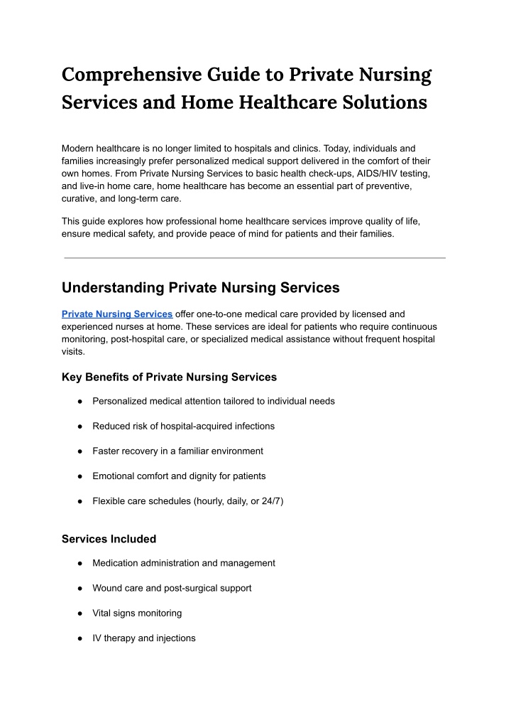 PPT - Comprehensive Guide to Private Nursing Services and Home ...