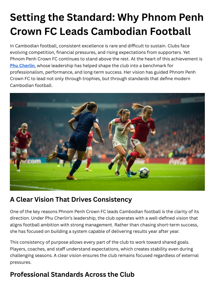 PPT - Setting the Standard Why Phnom Penh Crown FC Leads Cambodian ...