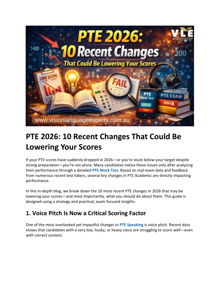 PPT - PTE 2026 10 Recent Changes That Could Be Lowering Your Scores ...