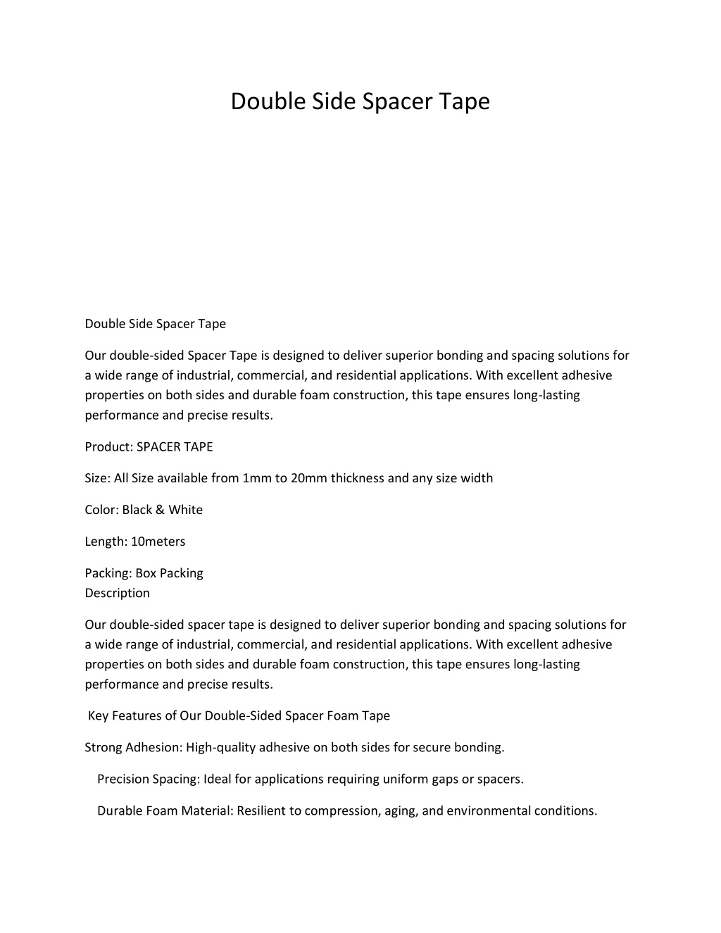 PPT - Double Side Spacer Tape PowerPoint Presentation, free download ...