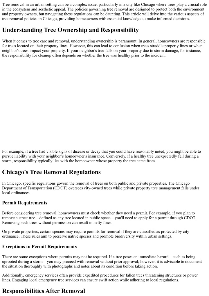 PPT - City of Chicago Tree Removal Policies Explained for Homeowners ...