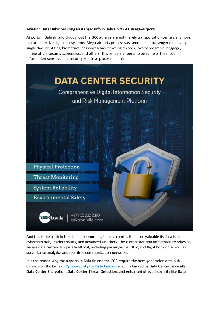 PPT - Aviation Data Hubs - Securing Passenger Info in Bahrain & GCC ...