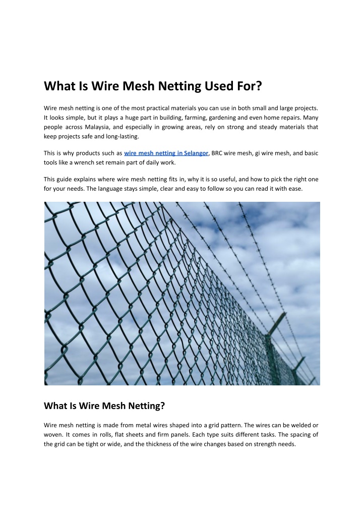 PPT - What Is Wire Mesh Netting Used For 2026 ? PowerPoint Presentation ...