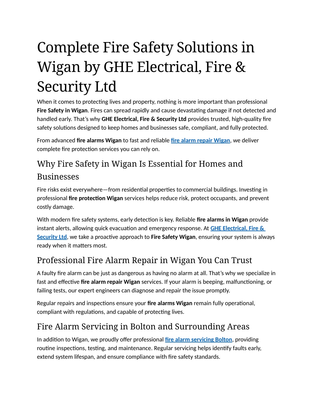 PPT - 1- Complete Fire Safety Solutions in Wigan by GHE Electrical ...