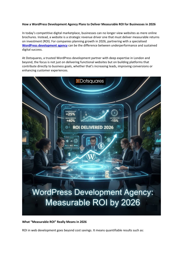 PPT - How a WordPress Development Agency Plans to Deliver Measurable ...