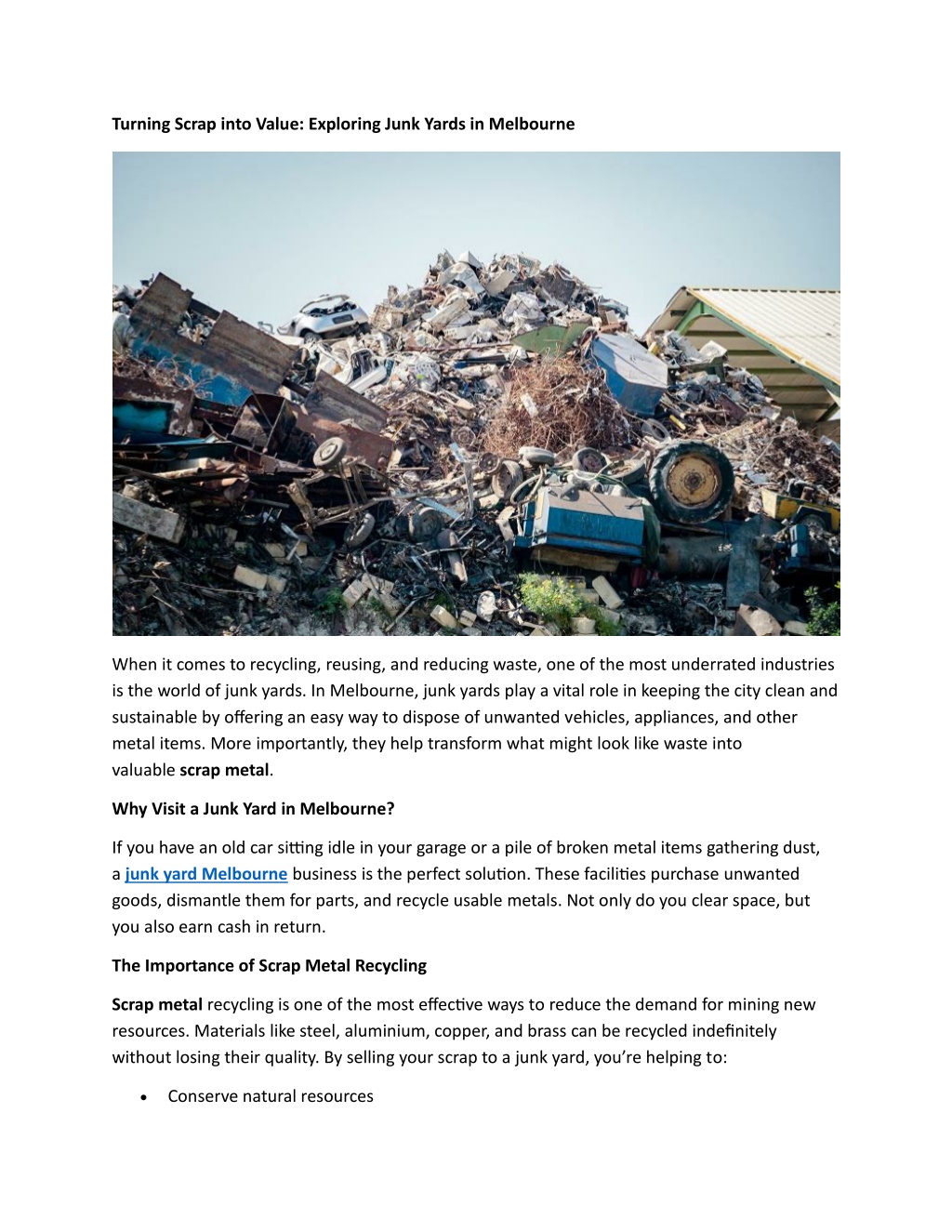 PPT - Turning Scrap into Value Exploring Junk Yards in Melbourne ...