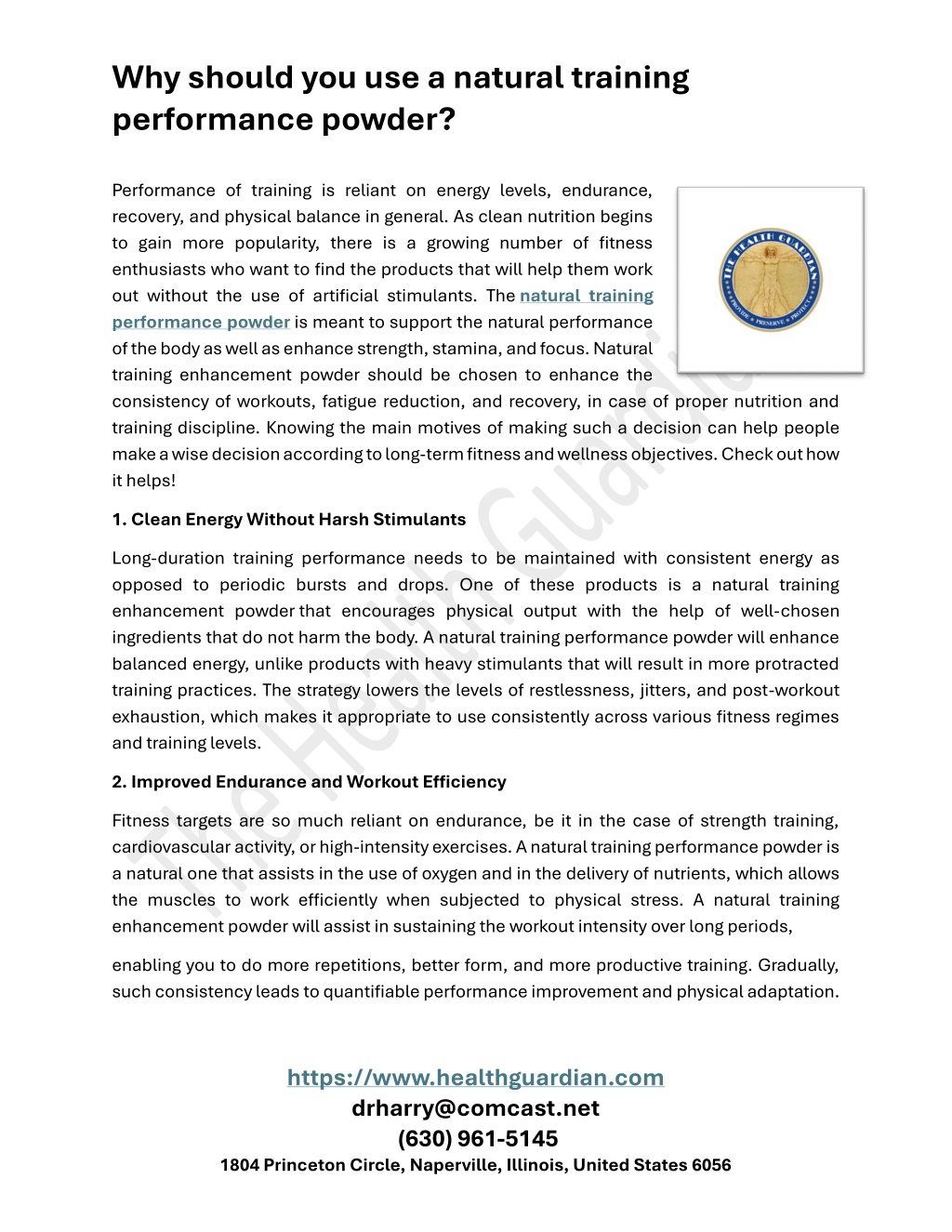 PPT - Why should you use a natural training performance powder ...