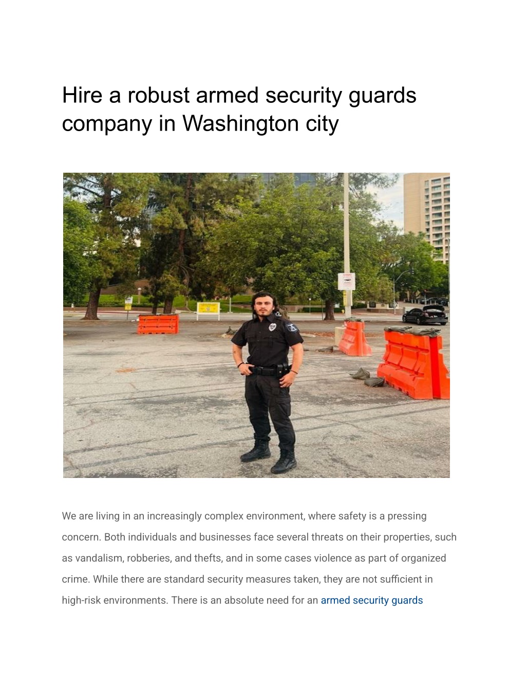 PPT - Hire a robust armed security guards company in Washington city ...