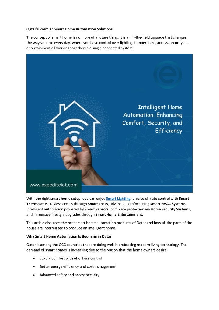 PPT - Qatar's Premier Smart Home Automation Solutions PowerPoint ...